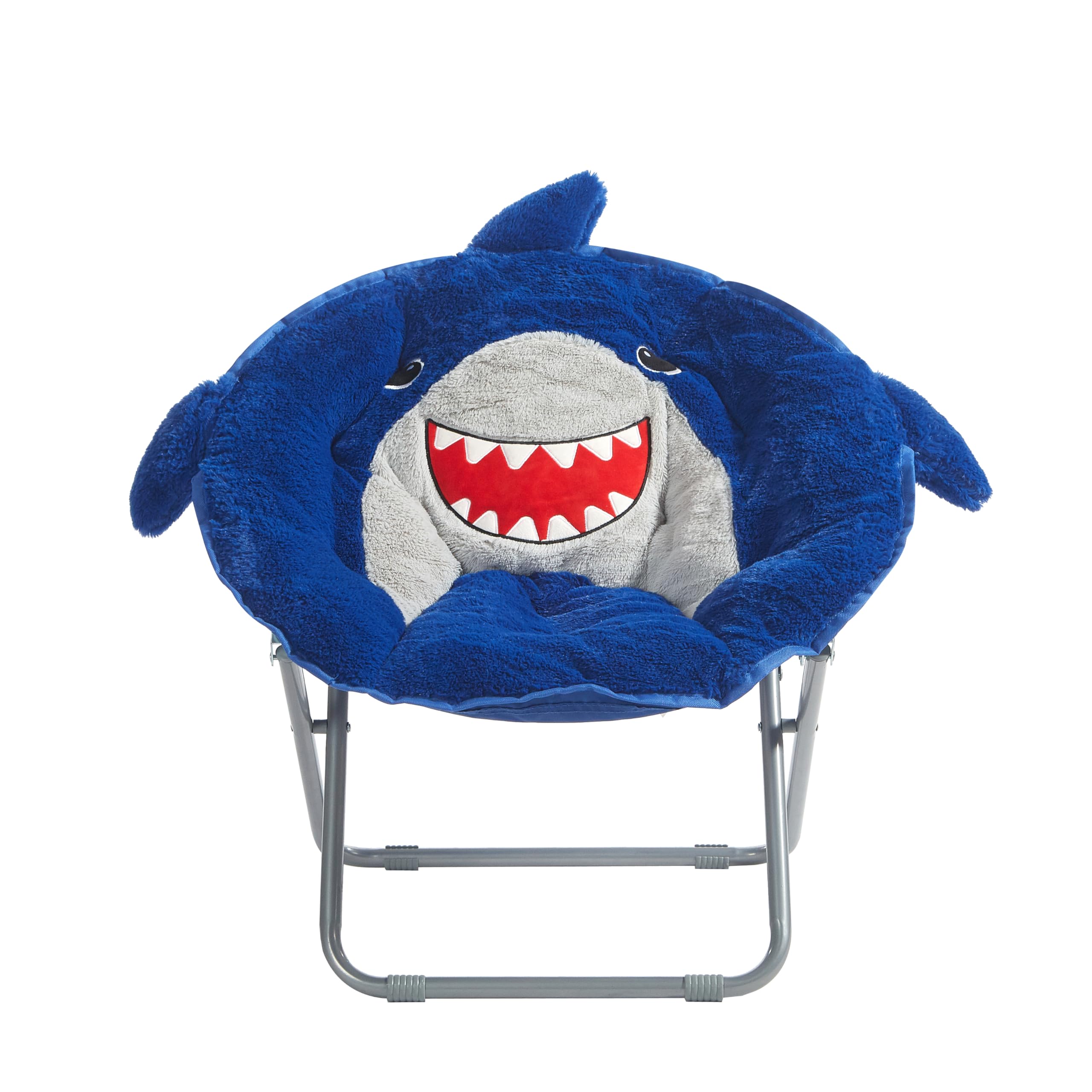 Heritage Kids Figural Shark Faux Fur 23" Folding Saucer™ Chair, Ages 3+