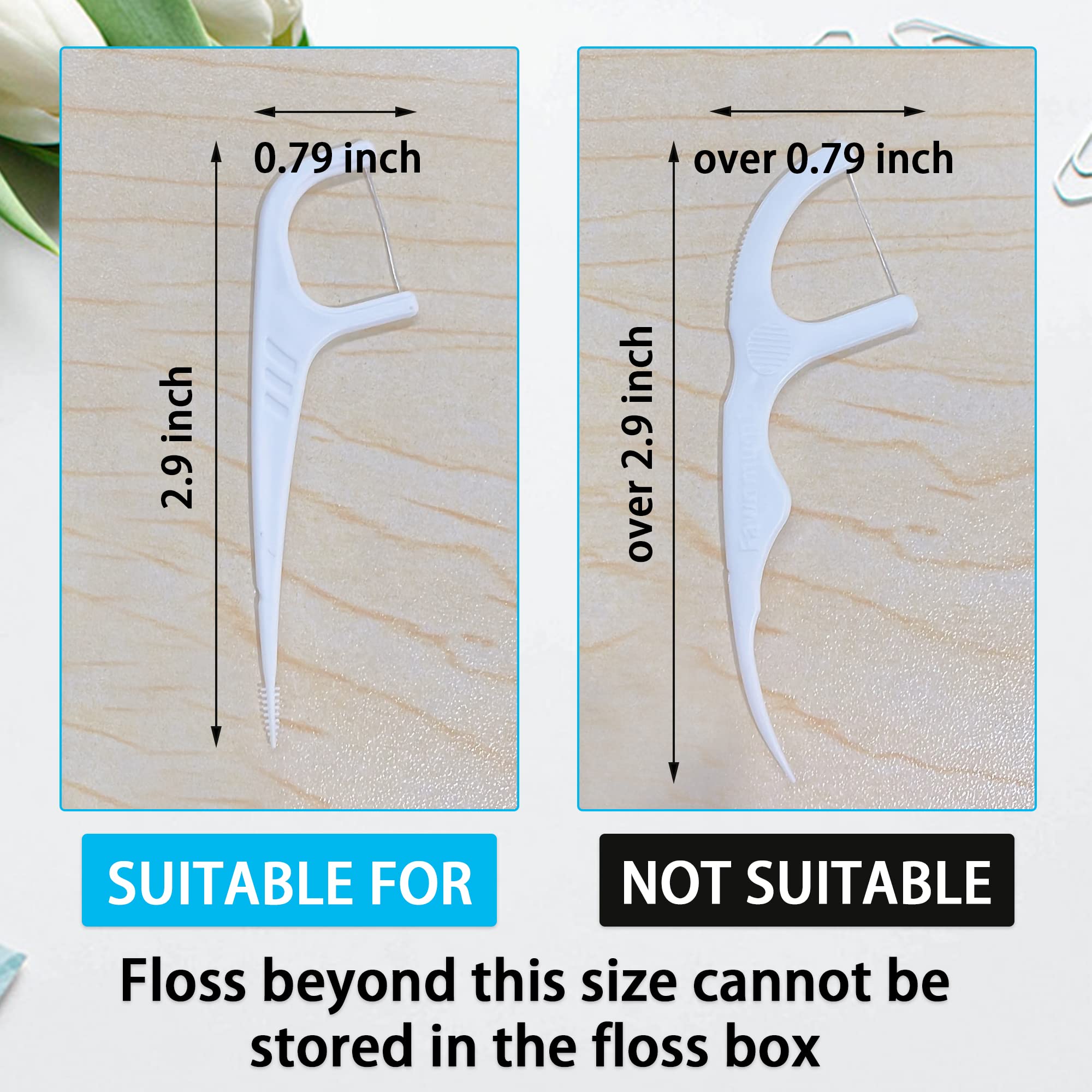 Floss Dispenser Portable Storage Box Flossers for Teeth 60 Sticks, Floss Protable Case with Sealed Storage More Hygienic, Toothpicks Cases with Refil Suitable for Family,Hotel,Travel
