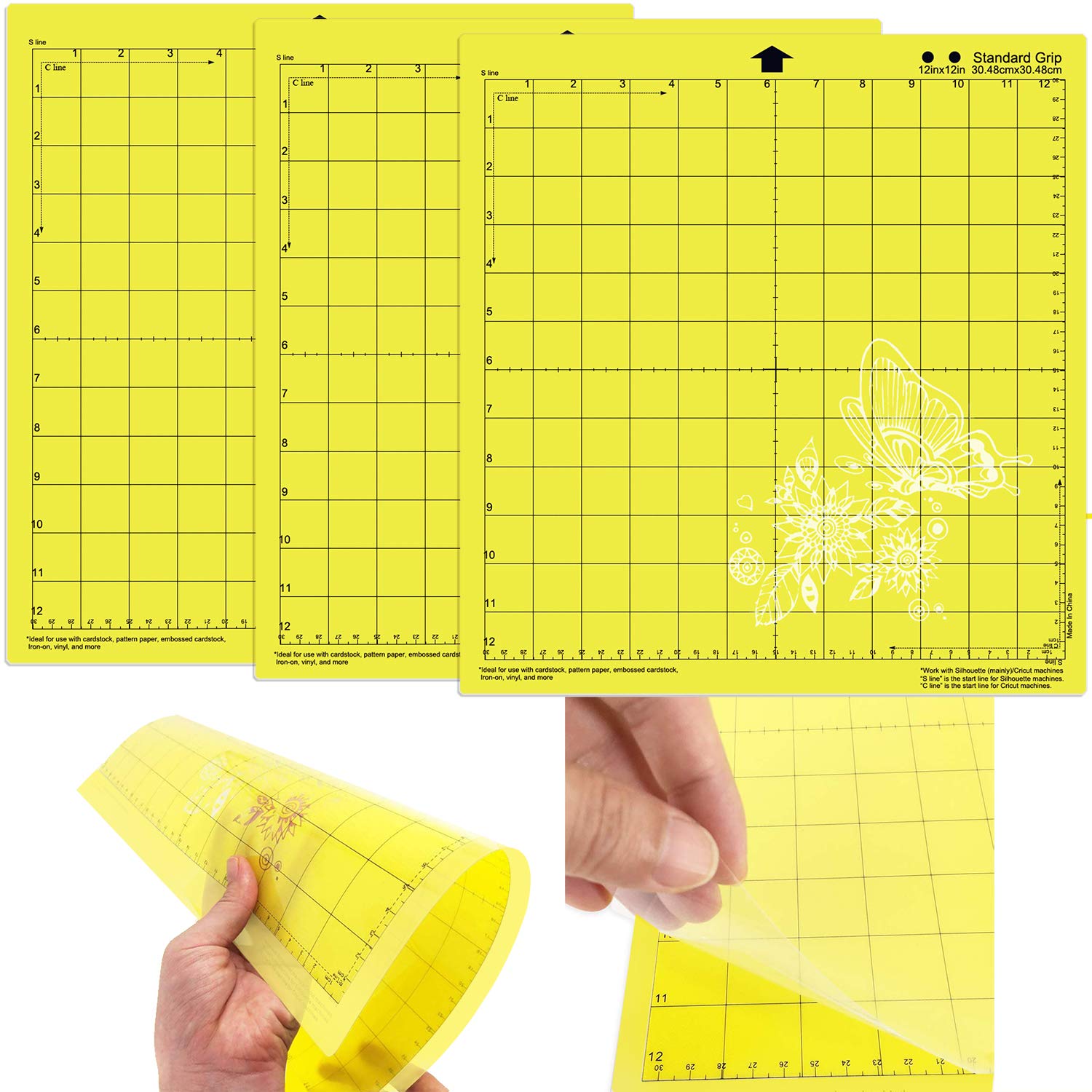 Craft Vinyl Weeding Tools Set, HIRALIY 15 Pcs Vinyl Weeding Tools Kit with 3 Pack 12" x 12" Cutting Mats for Cricut, Silhouette Cameos, Scrapbooking, Lettering, DIY Art Work Cutting