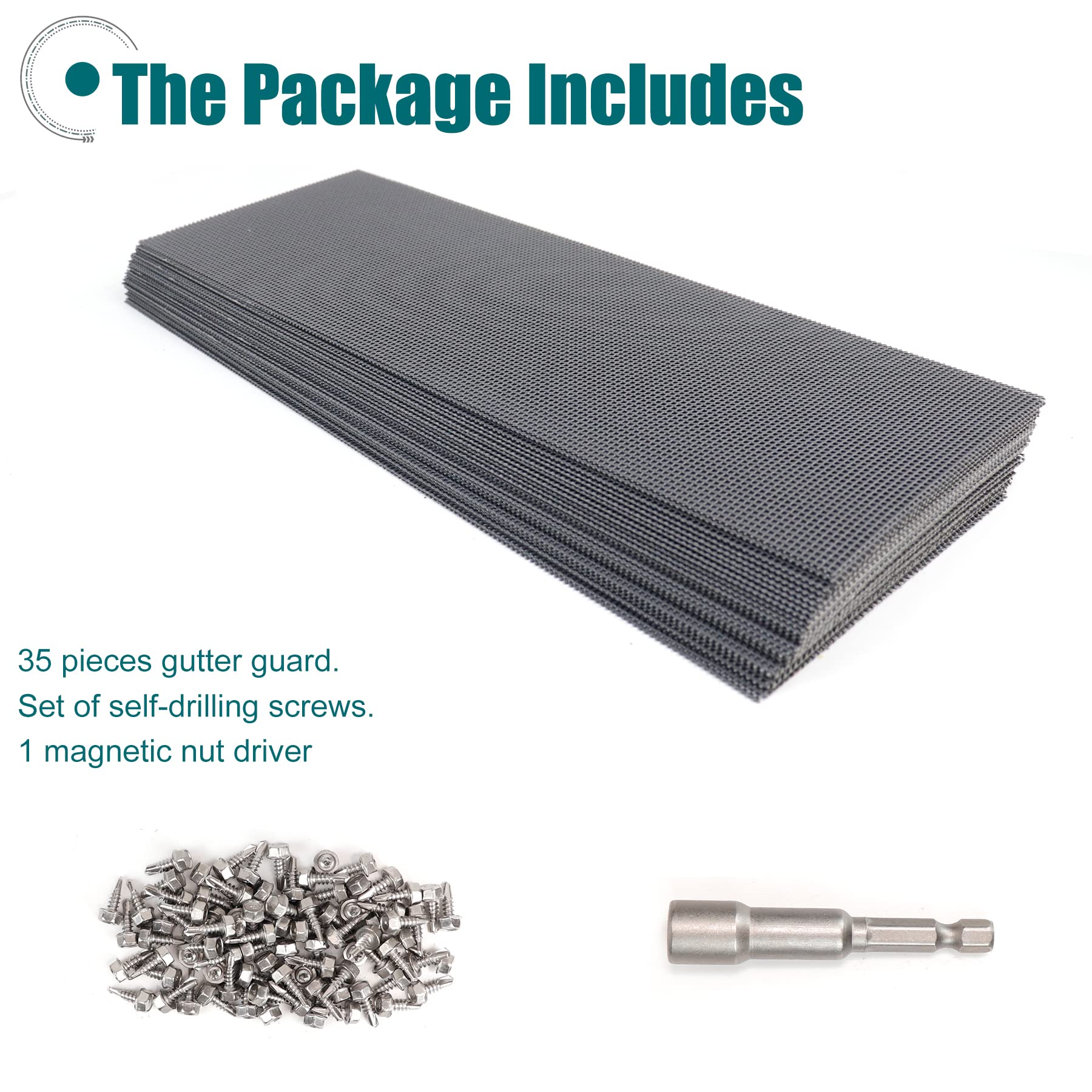 Daisypower Gutter Guards,4", 5", 6" Stainless Steel DIY Leaf Protection,Micro-Mesh Gutter Cover System fits Any roof or Gutter Type,Anti-Leaf,Prevents Roof Clogged Downspouts,48ft (Grey)