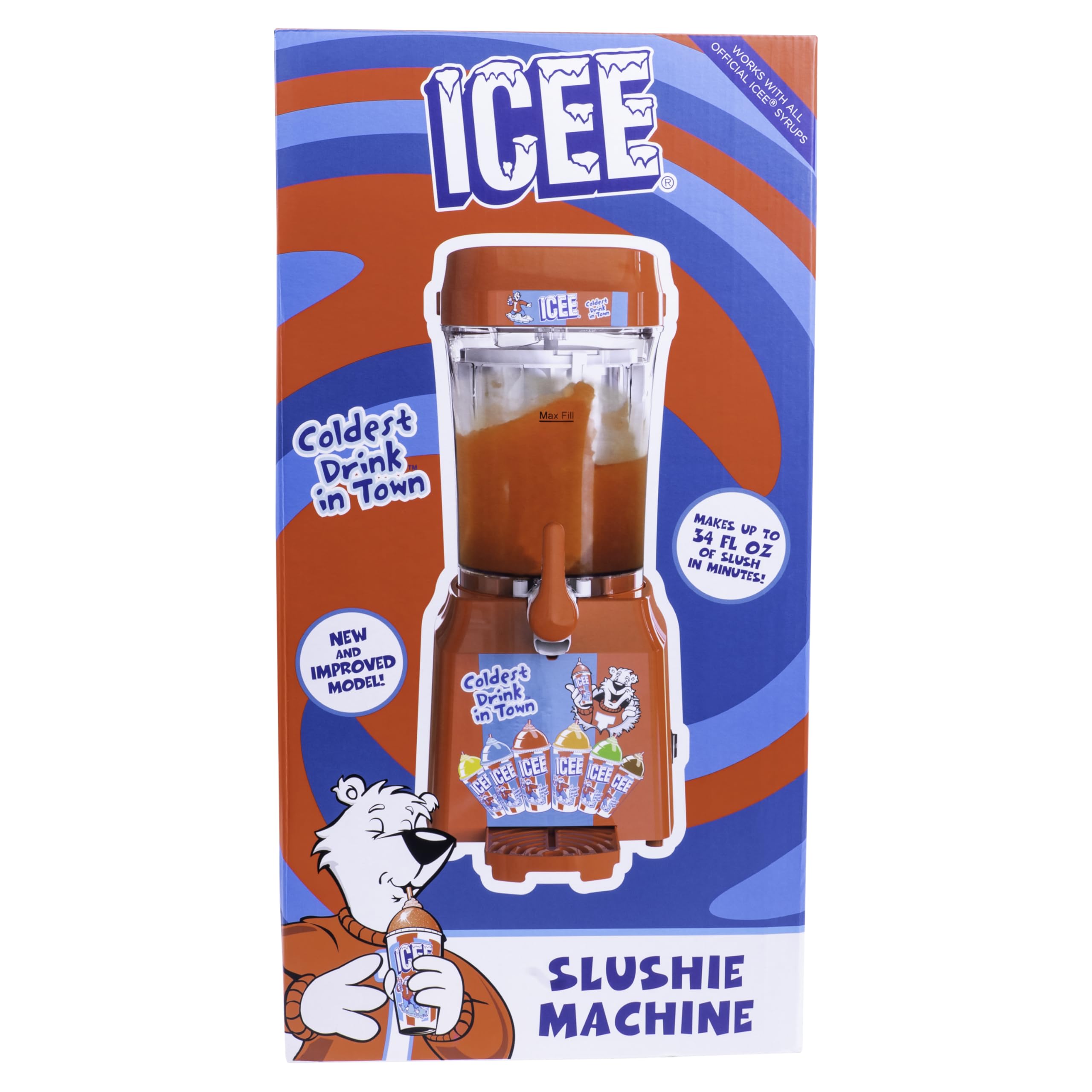 ICEE Slushie Machine. Home Countertop Slushy Maker. New for 2024. Creates up to 34Floz of Ice Cold ICEE Slushy. Make Ice Cold Slushies at Home! Officially Licensed ICEE Merchandise.