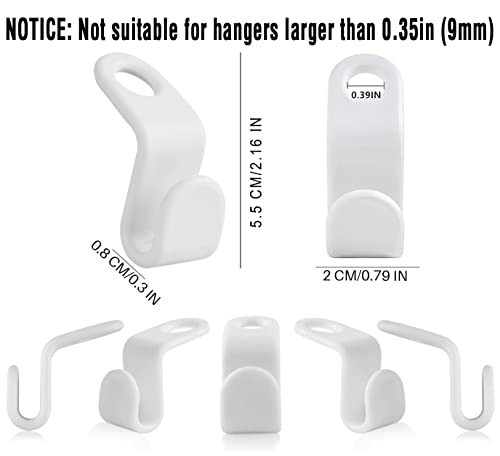 HOLLIHI 60 Pcs Clothes Hanger Connector Hooks,Plastic Cascading Hanger Hooks Extender Clips,Wardrobe Clothing Hangers Connection Hooks for Organizer Closet Cabinet Space Savers Hangers, White