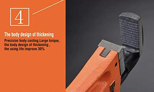Edward Tools Pipe Wrench - Heavy Duty Heat Treated Steel Plumbing Wrench Tool - Forged Hook Jaw for Superior Grip - Quick Adjustment Nut (12")