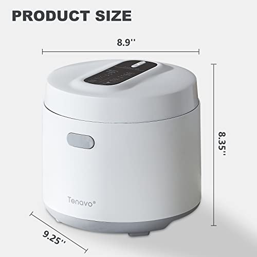 Tenavo Small Rice Cooker 3 Cups Uncooked,1.6L Rice Cooker Small, Portable Rice Cooker Small for 2-4 People, Mini Rice Cooker, Multi-cooker for Brown Rice, White Rice, Quinoa, Steel Cut Oats, and Grains, Touch Control, 400W, Black