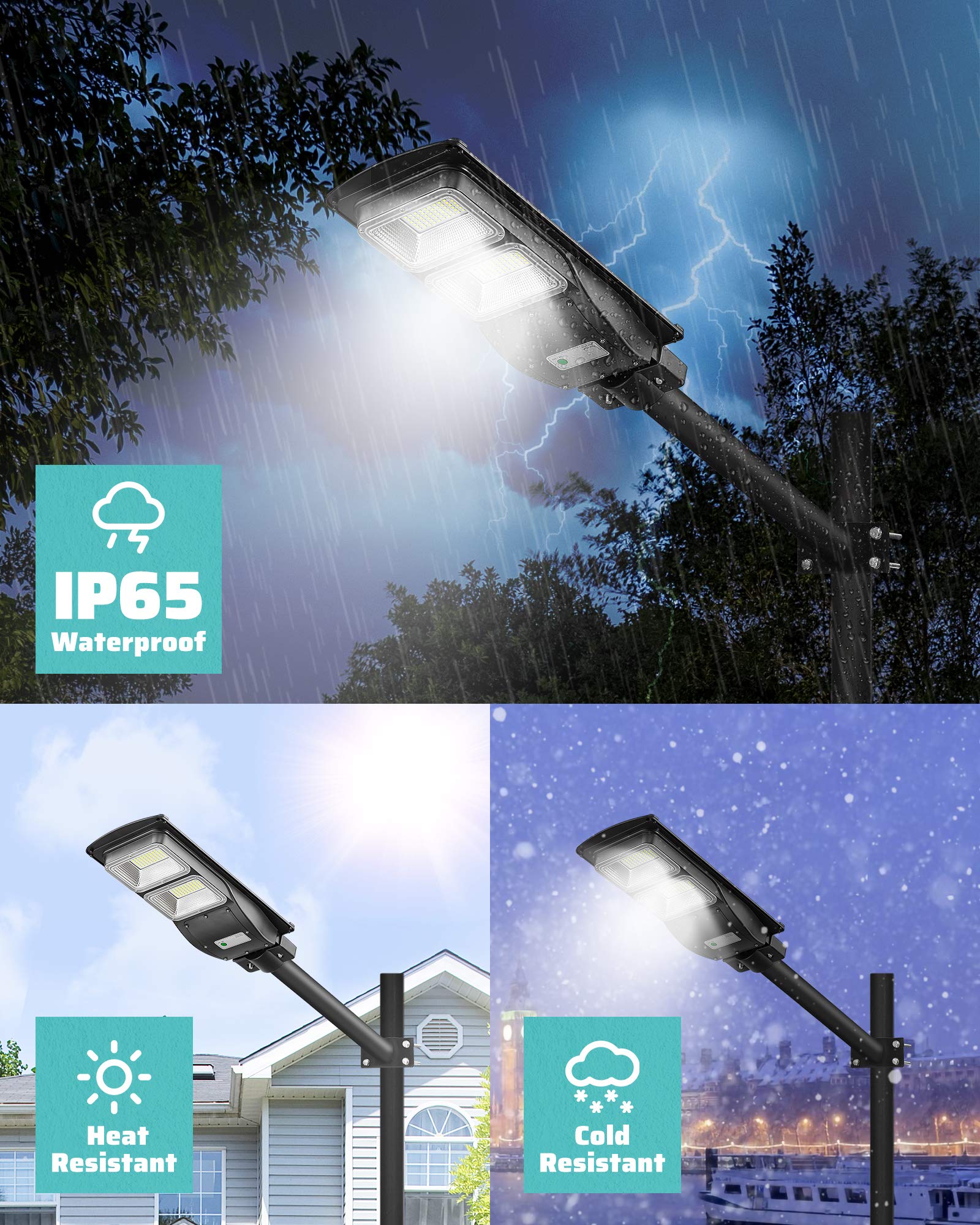 Lovus Solar Street Lights Dusk to Dawn with Radar Sensor for Parking Lot, Yard, Garage