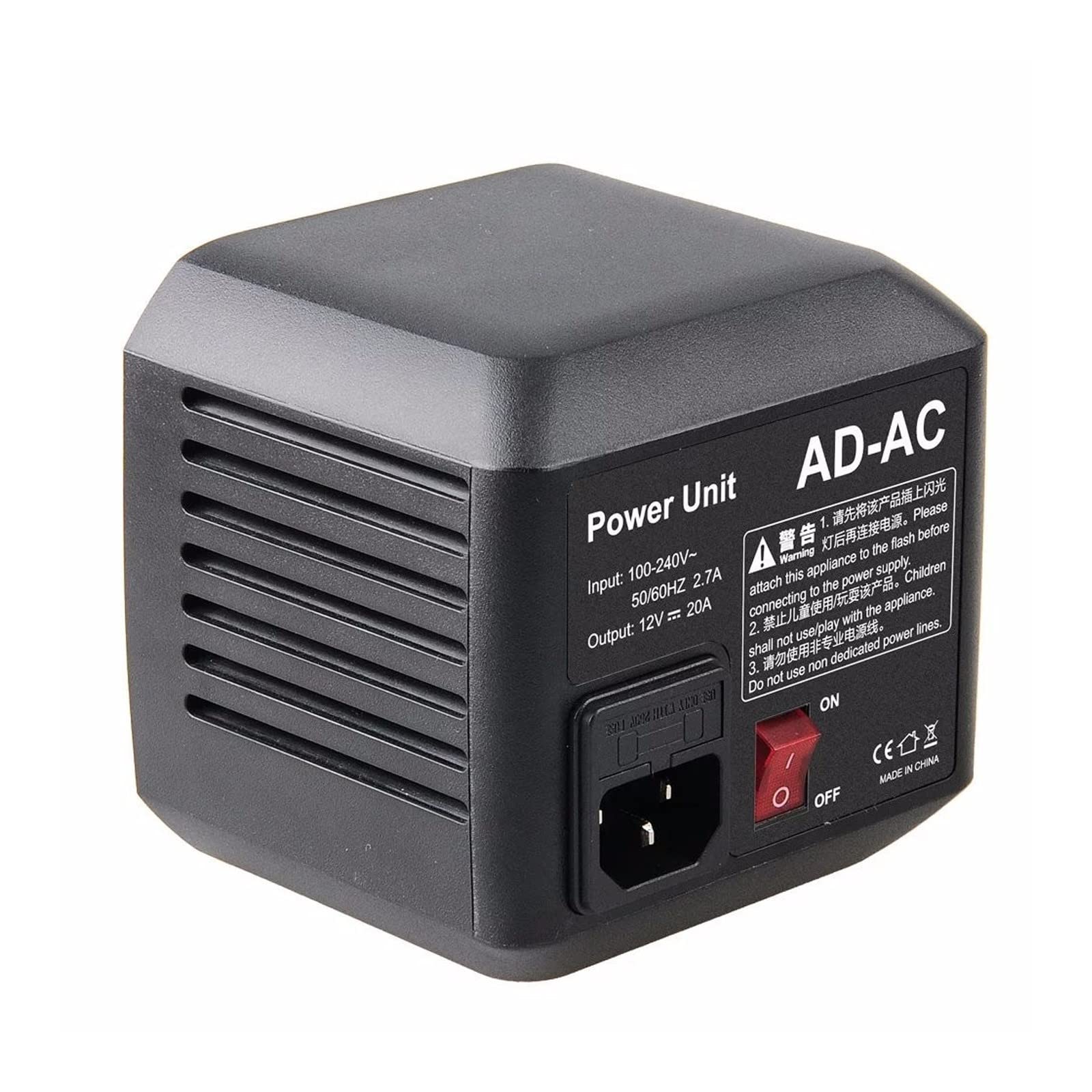 EACHSHOT Godox AD-AC 100?240V Power Source Adapter with 16.4'/5m Cable, for Godox AD600 AD600B AD600M AD600BM for Flashpoint XPLOR 600 Flash Strobe Lights
