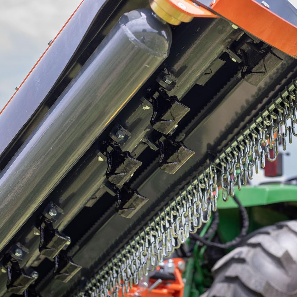 Titan Attachments 3 Point 65" Offset Flail Ditch Bank Mower for Cat 1 Tractors, 30-50HP, Hydraulic Offset and Tilt