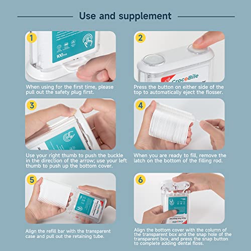 The New Floss Pick Dispenser - with [200 Count] Hygienic, Tidy and Odorless Floss Picks, 2-Pack Pop-Up Automatic Flosser Dispenser, for Home Travel Hotel Sturdy Safe Container - Floss Dispenser.