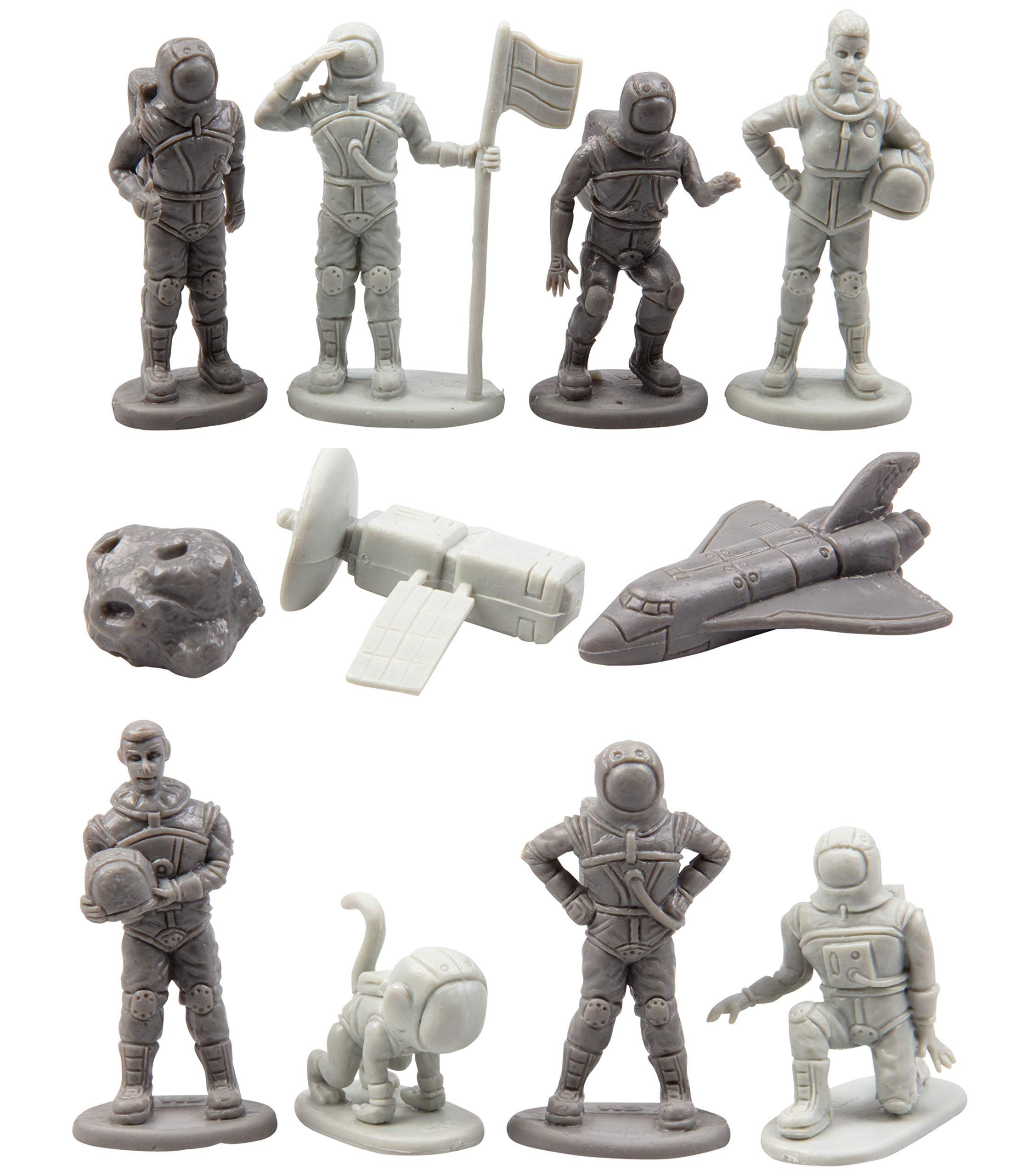 Space & Astronaut Action Figure Toy Playset- 100+ Pcs with 11 Unique Characters- Astronauts, Asteroids, Rockets, & More- Great for Party Favors, Decorations, Dioramas, School Projects, Gifts for Kids