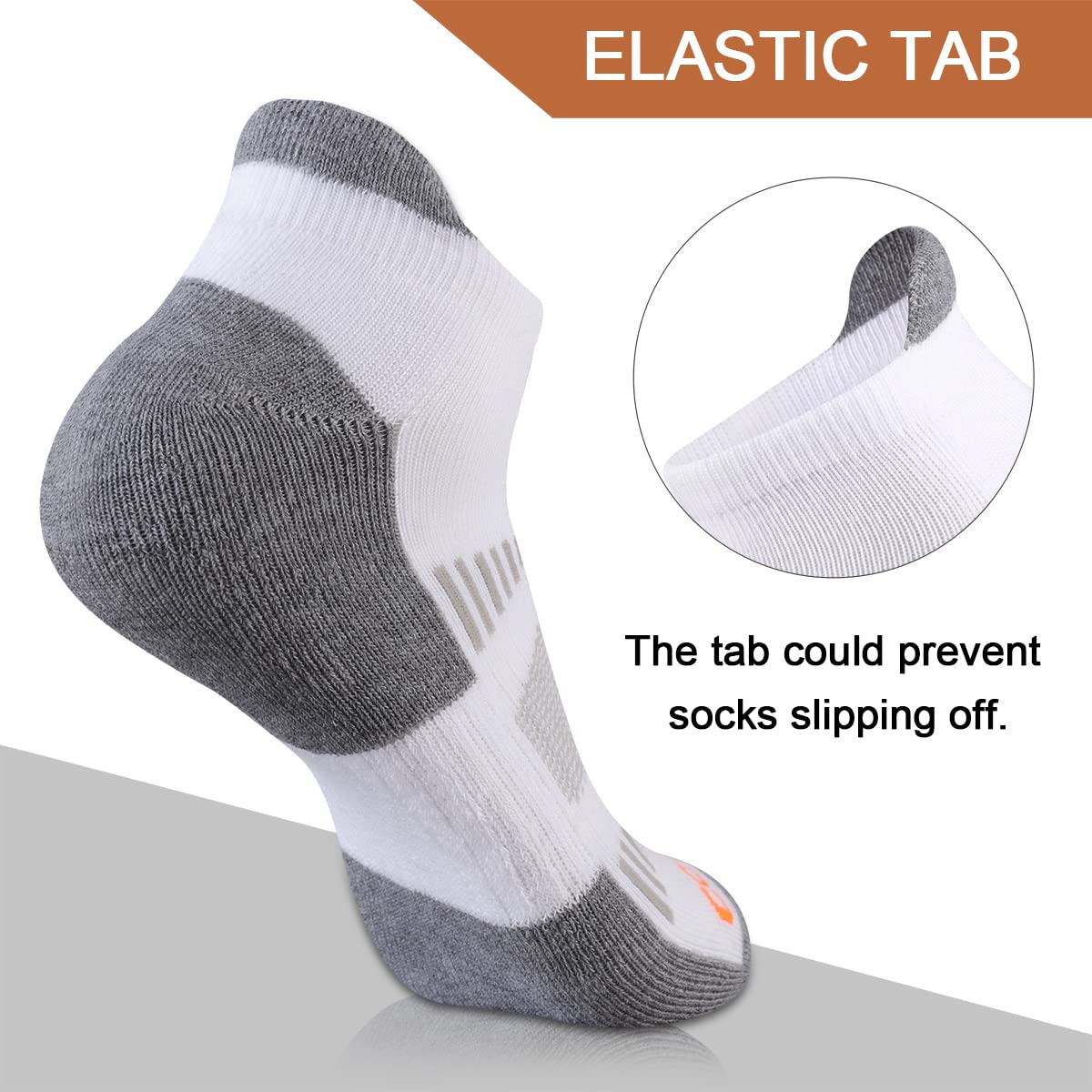 COOVAN 7 Pairs Mens Ankle Socks Athletic Low Cut Running Breathable Cushion Tab Socks