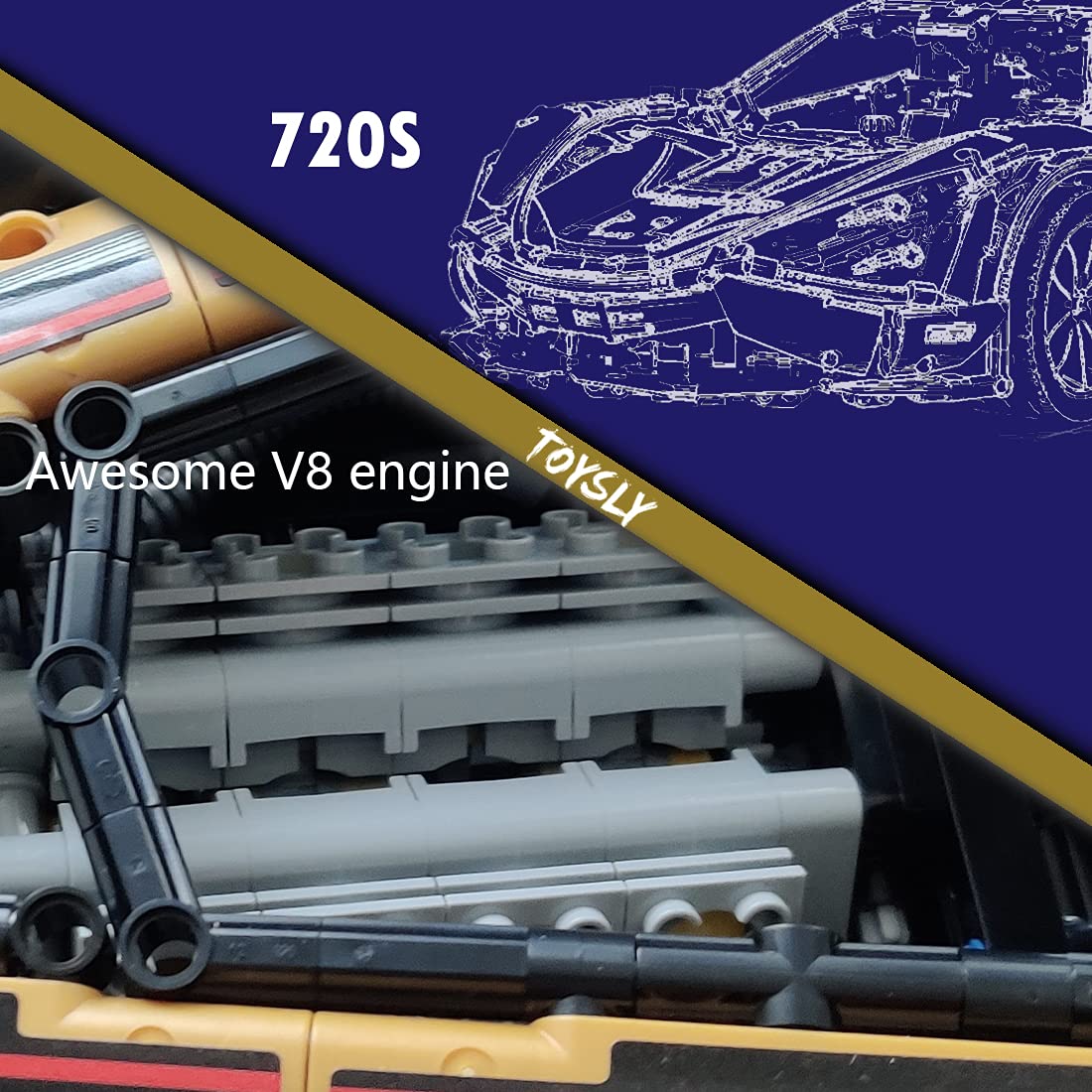 TOYSLY Technique Building Block Set for Adults, Model Cars Kits to build and 720 MOC Building Kits and Engineering Toy for teens, 1:8 Scale Race Car Model (3149 PCS)