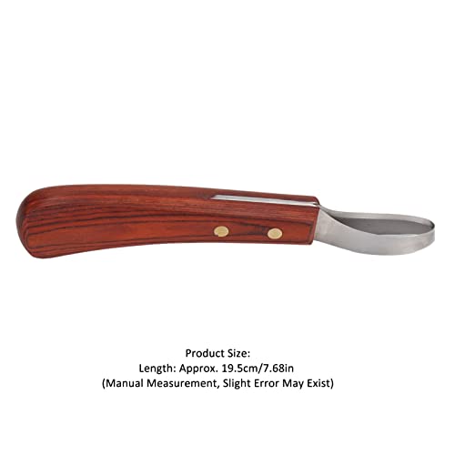 KUIDAMOS Hoof Trimmer, Loop Hoof Knife Precision Farrier Tool Stainless Steel Blade Oval Hoof Shears with Wood Handle Farrier Loop Knife for Horses Donkeys Cows