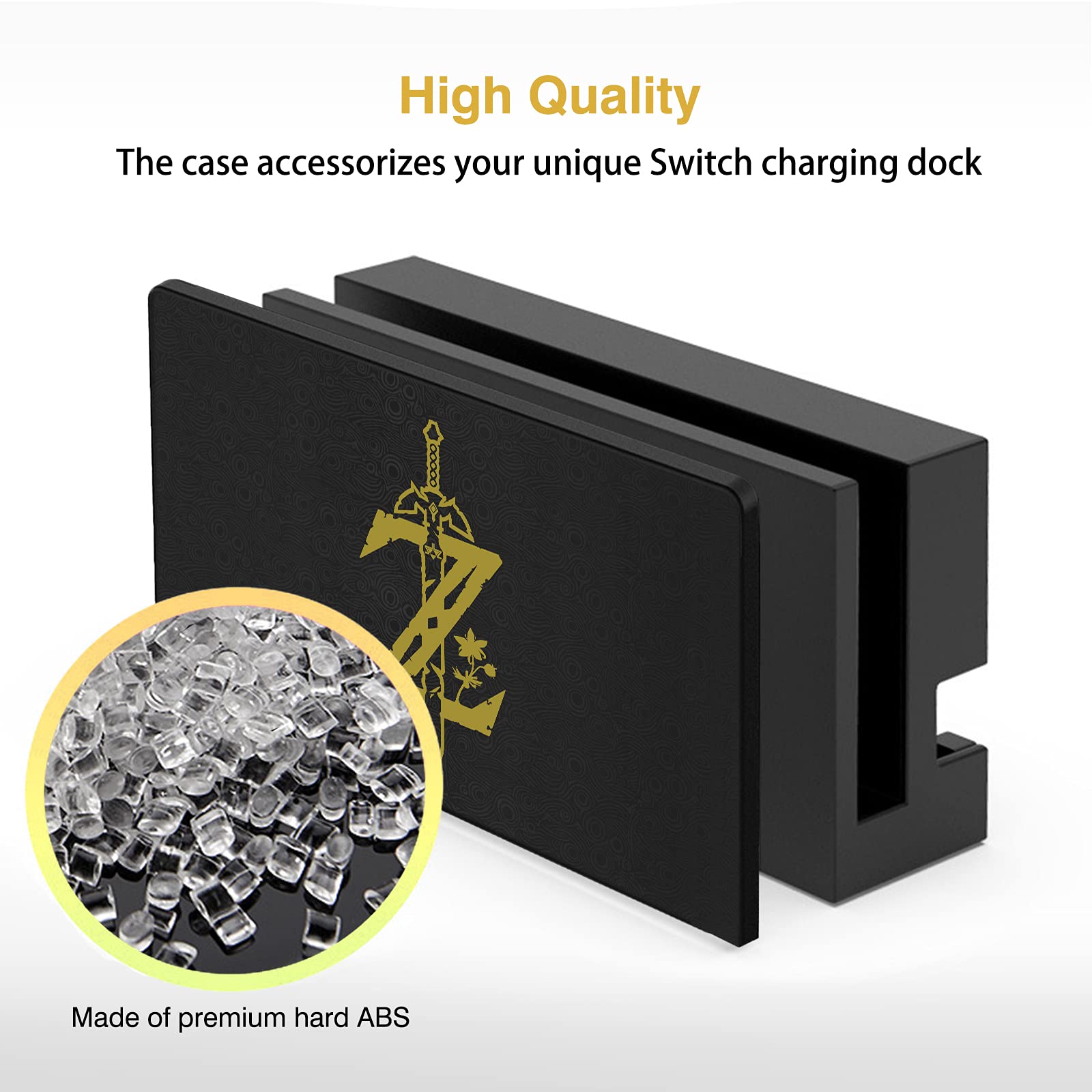 TIKOdirect Custom Faceplate Cover Compatible with Nintendo Switch Charging Dock, Hard PC Slim Shell Anti-Scratch [No Screwdriver Installation] for NS Docking Station, Black