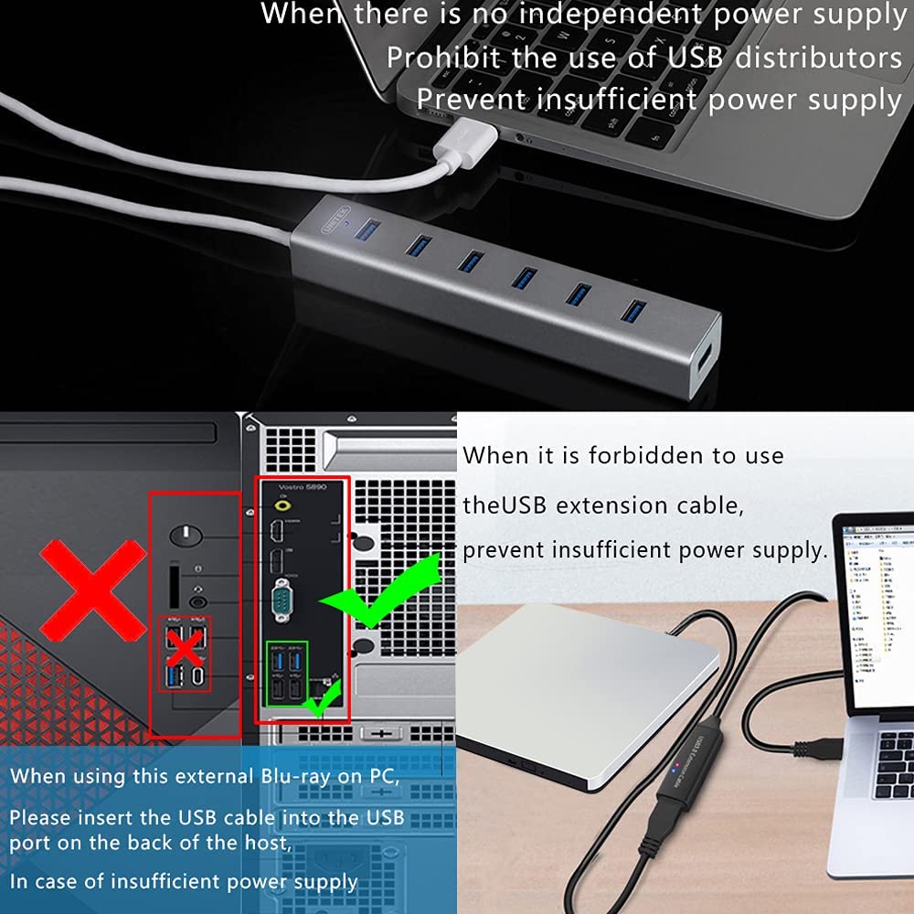 Dainty External Compatible with Read BD DVD CD Drive Portable 3D
