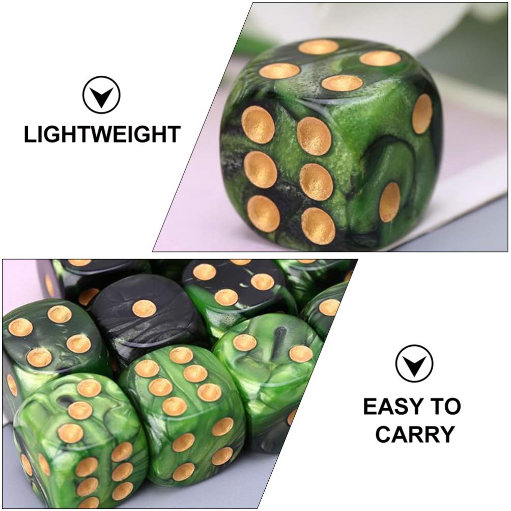 Toyvian 6- Sided Dice Set 25pcs 16mm Standard Rounded Translucent Black
