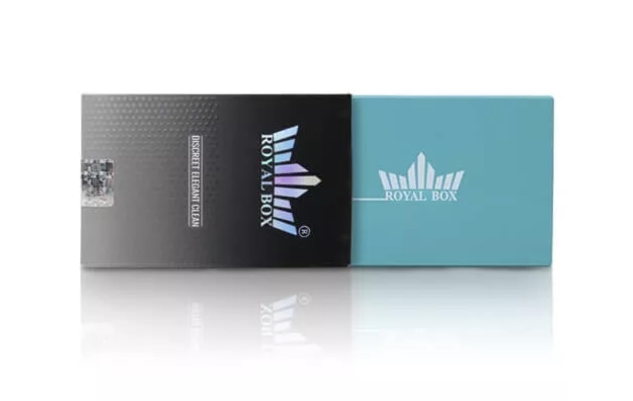 Generic Original Royal Box Turquoise Blue 8 Compartment Snuff Storage Box with Built in 3"" Metal Alloy Straw, Black