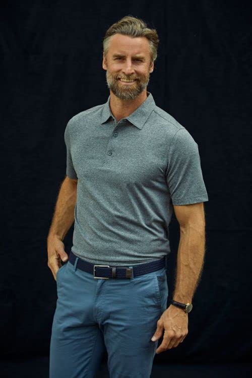 Cutter & Buck Forge Stretch Mens Polo, Hunter Heather, XL