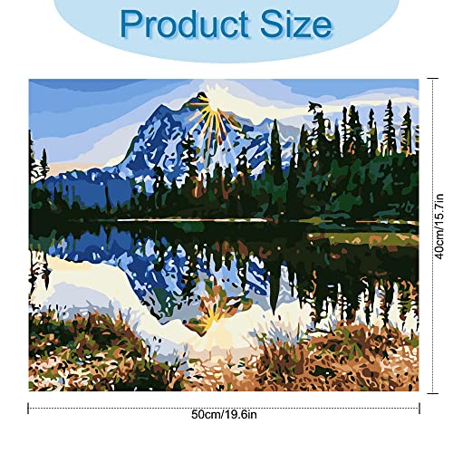 Qoosea 4 Pack Paint by Numbers for Adults Landscape DIY Art Craft for Beginner Acrylic Painting On Canvas by Number for Home Wall Decor 12X16inch