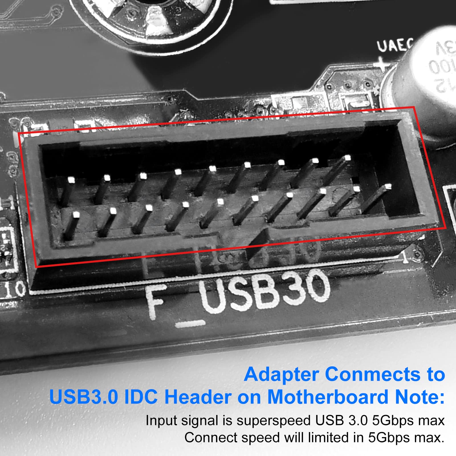 Mainboard Internal USB 3.0 (3.1 Gen 2) 19PIN Header to Type-E Key-A 20 Pin USB 3.1 Front Panel Socket Adapter for Type C Panel Mount Header