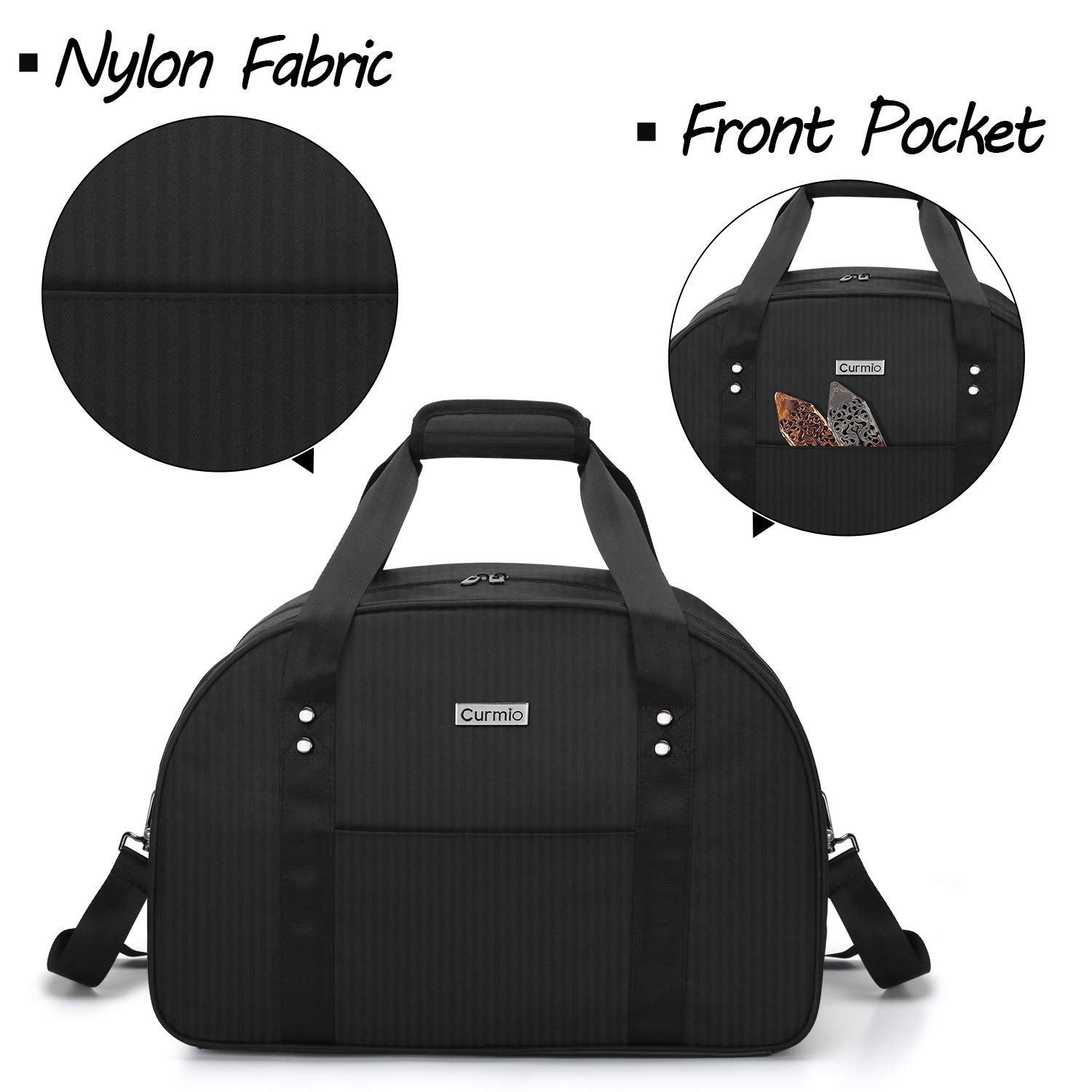 CURMIO Bartender Kit Travel Carrying Bag with Padded Compartment for Wine and Bar Tools Set, Bartender Shoulder Tote Bag for Home Indoor Outdoor Patio Party, Black, BAG ONLY, Patent Pending