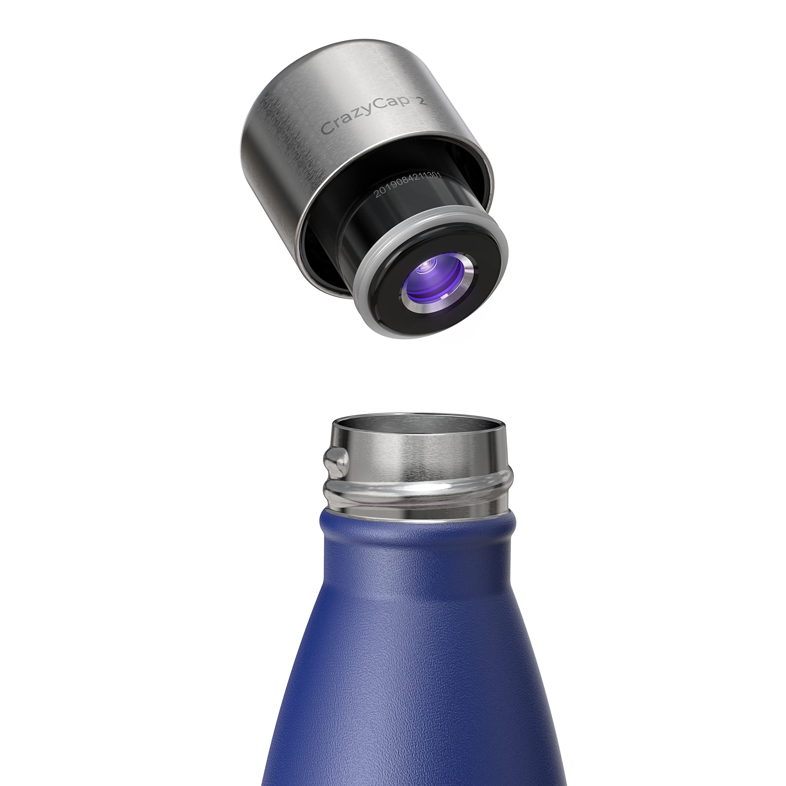 CrazyCap - Award-Winning Self-Cleaning Insulated Bottle with NSF Certified UV Water Treatment System