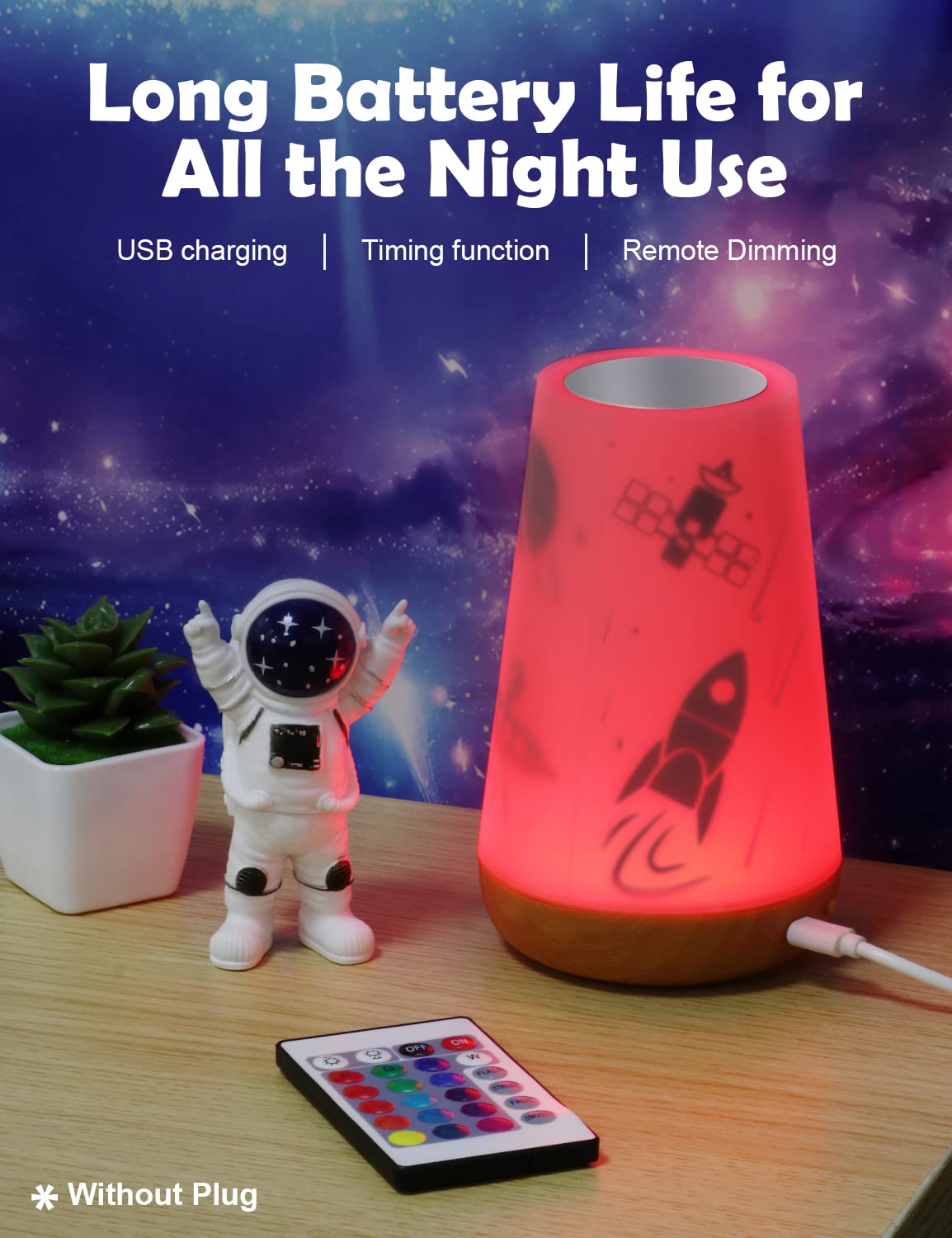 Mostof Space Astronaut Touch Night Light with Remote for Girls Baby Kids Bedroom (Spaceman)
