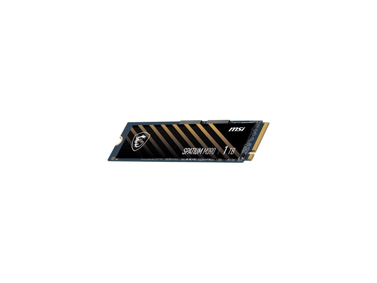 MSI SPATIUM M390 NVMe M.2 1TB Internal Gaming SSD PCIe Gen3 up to 3300MB/s 3D NAND Up to 1200 TBW