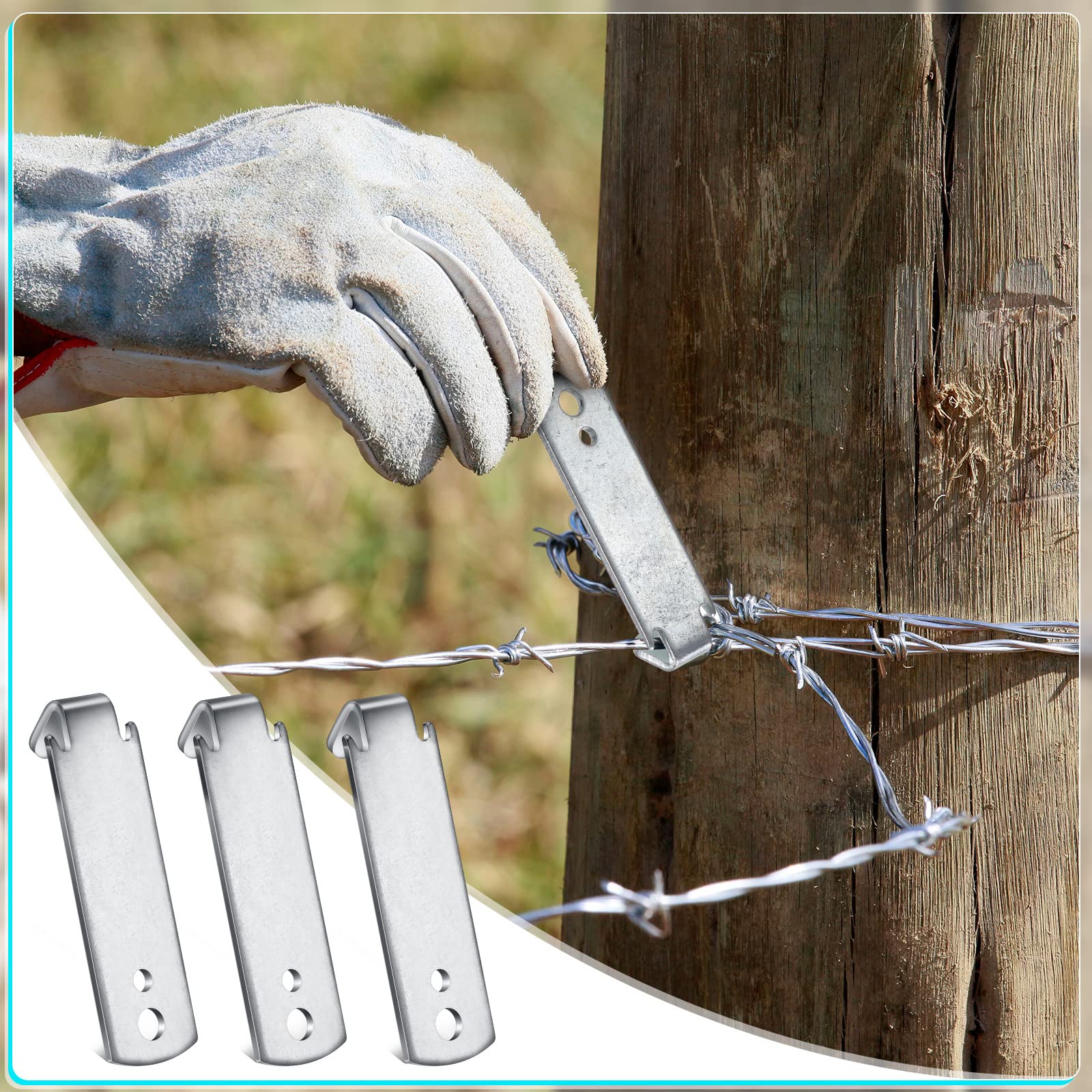 Fence Wire Twister for T Post Clips Fence Wire Tensioning Tool Twister for Fence Wire Twister Steel Wire Galvanized Twisted Wire Fence Tools for Fencing Wire(3 Pack)