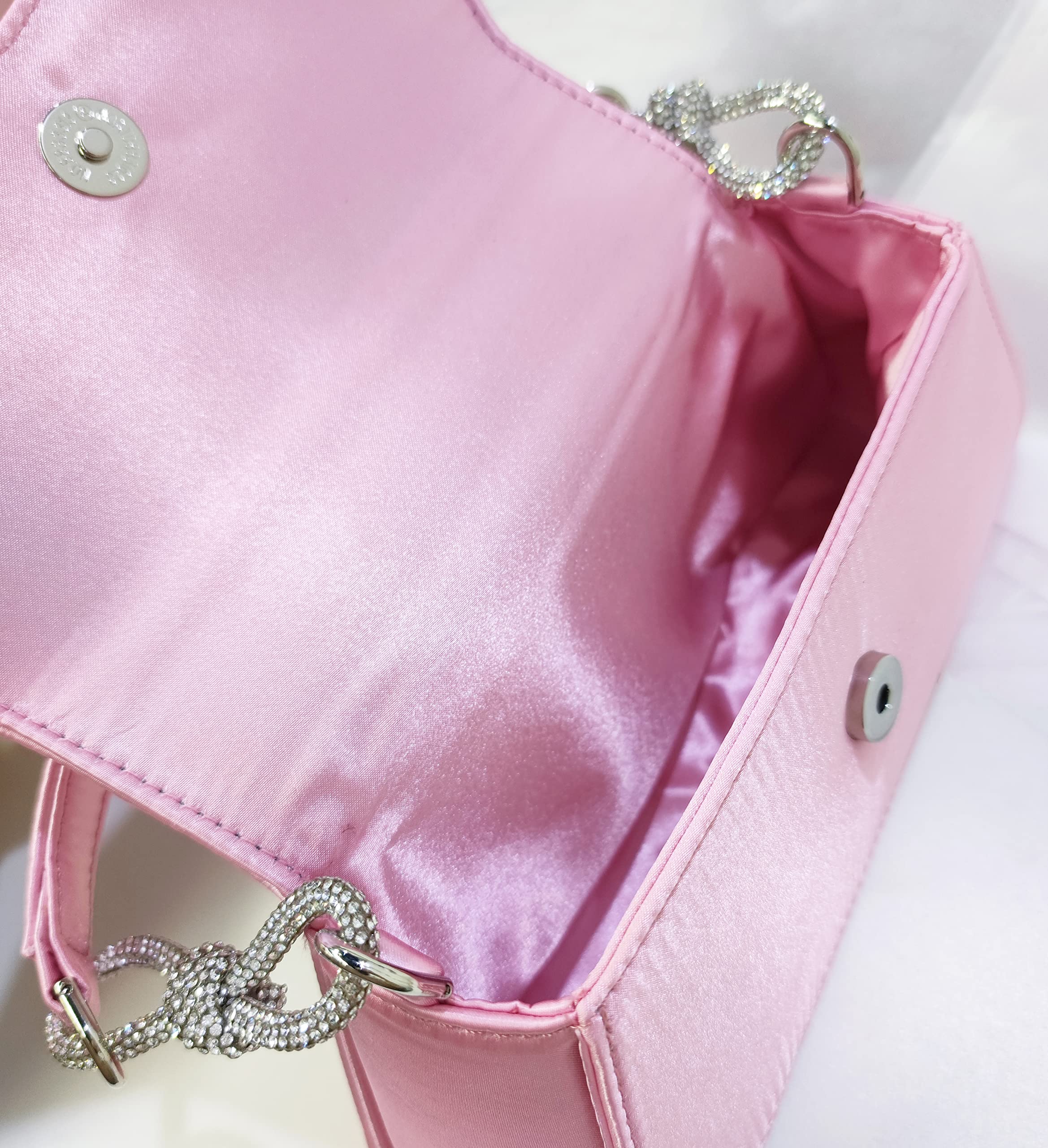 Double Bow Rhinestone Evening Handbag for Women Mini Hobo Bag Tote Bag Elegant Purses for Wedding Travel Party