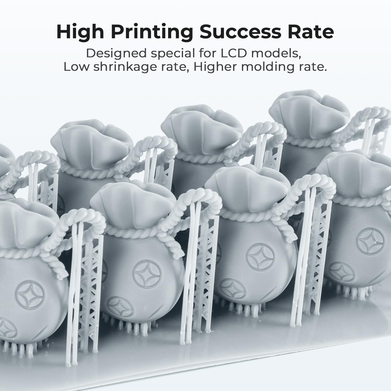 Creality 3D Printer Resin 1kg, Upgraded Standard Photopolymer Resin 405nm UV-Curing Resin 3D Printer Liquid for All LCD/MSLA/DLP 3D Printing, Low Shrinkage, High Precision, White