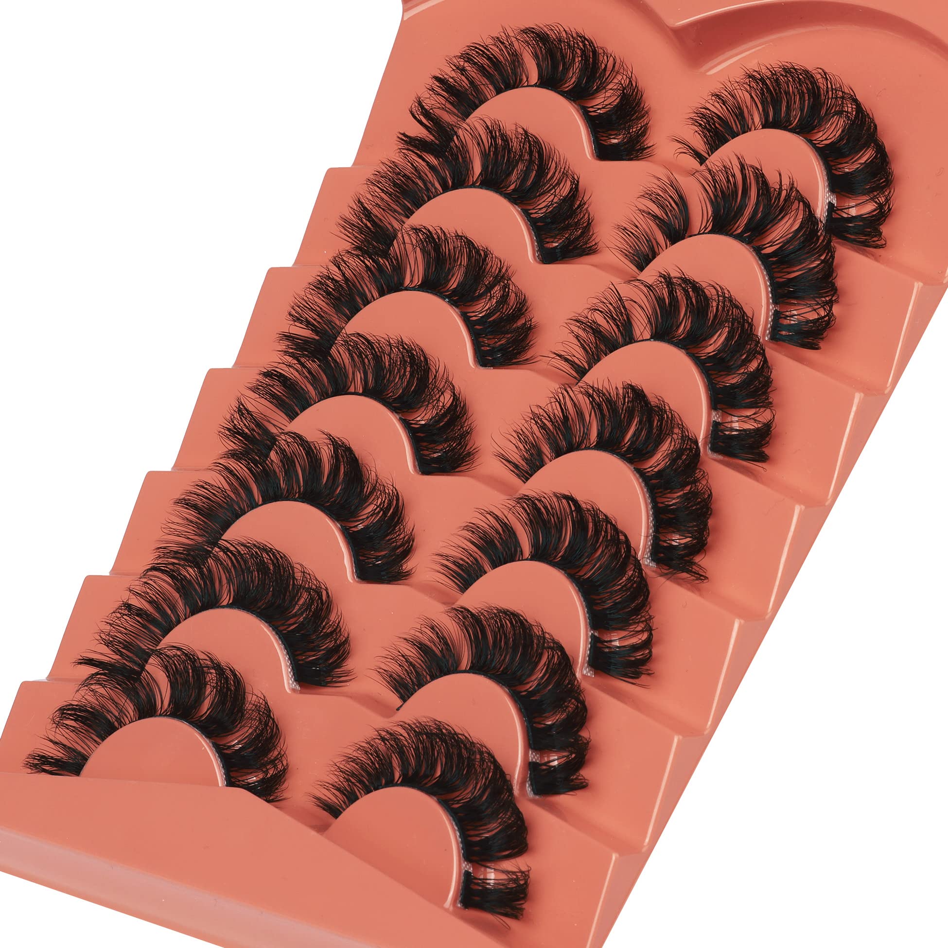 Fluffy False Eyelashes D Curl Faux Mink Lashes That Look Like Extensions DIY Cluster Lashes Wispy Pestañas Individual Eye Lash Clusters Natural Wispies Lashes ALPHONSE Mink Fake Eyelashes 7 Pairs Pack