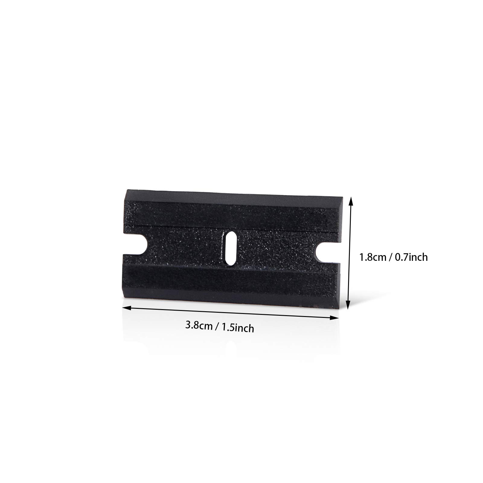 EHDIS Plastic Razor Blades 100 PCS Double Edged Plastic Blade for Safety Glass Scraper and Plastic Razor Scraper Tool for Remove Decals Stickers Adhesive Label Glue and Glass Clean-Black