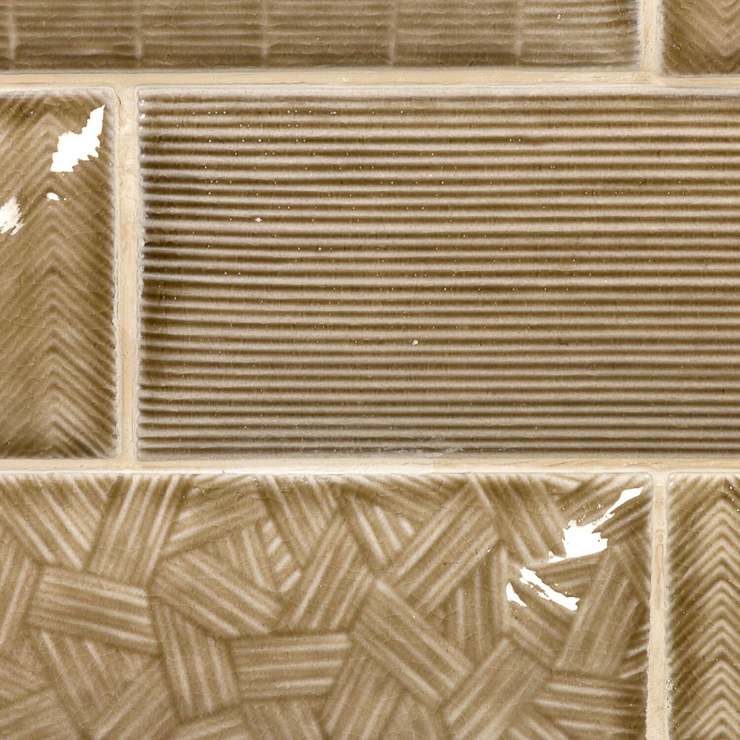 Dallas Pillowed Textured Brown 3" x 8" Polished Crackled Ceramic Subway Wall Tile (1 Box Covers 3.27 sq. ft.)