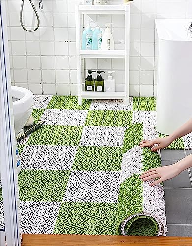 Modular Garage Flooring Tile - Interlocking Soft PVC, 12"x12" Pool Patio Floor, Non-Slip Splicing Floor Mat, Interlocking Drainage Mats Outdoor Indoor (B)