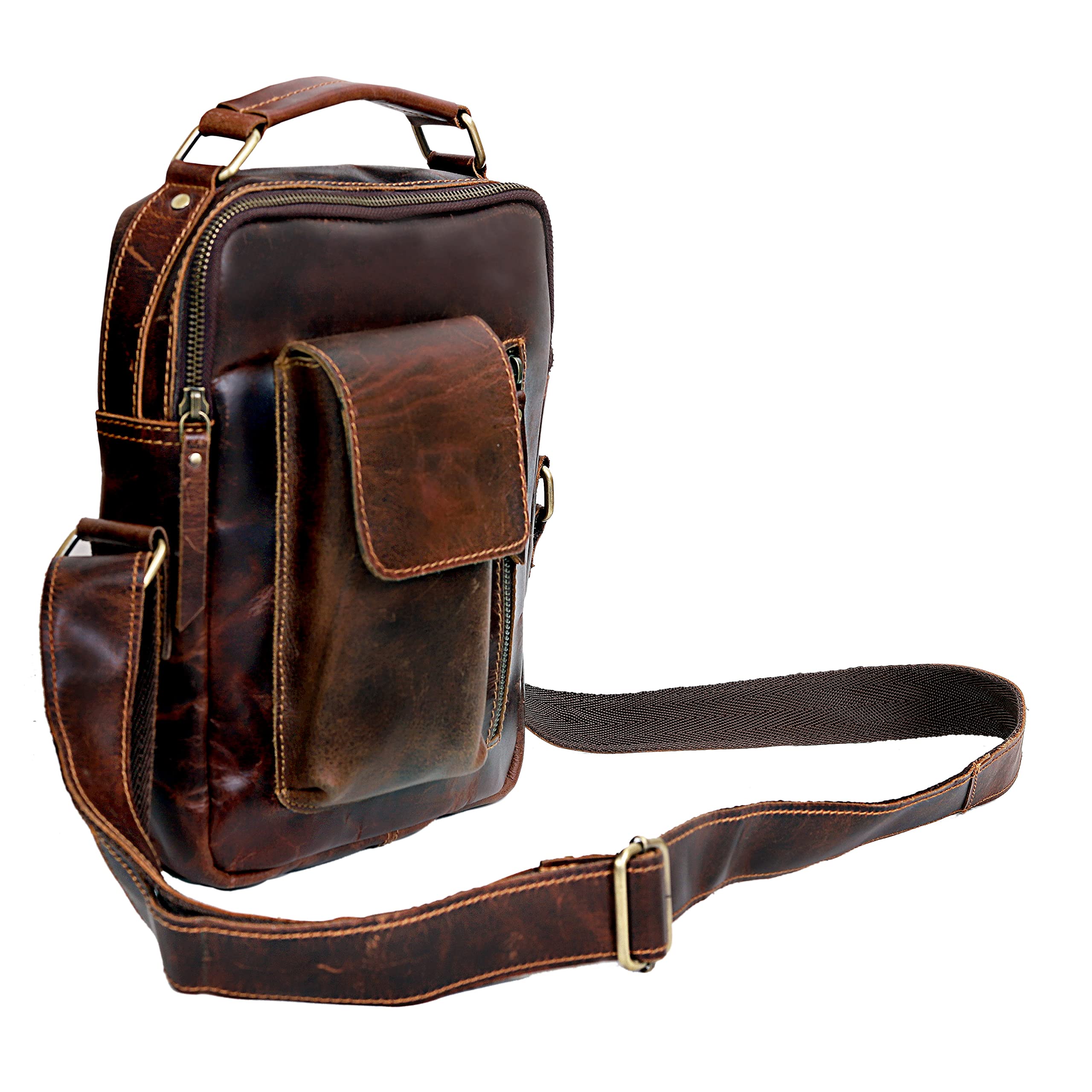 Crossbody Bags for Women - Real Leather Small Vintage Adjustable Shoulder Bag