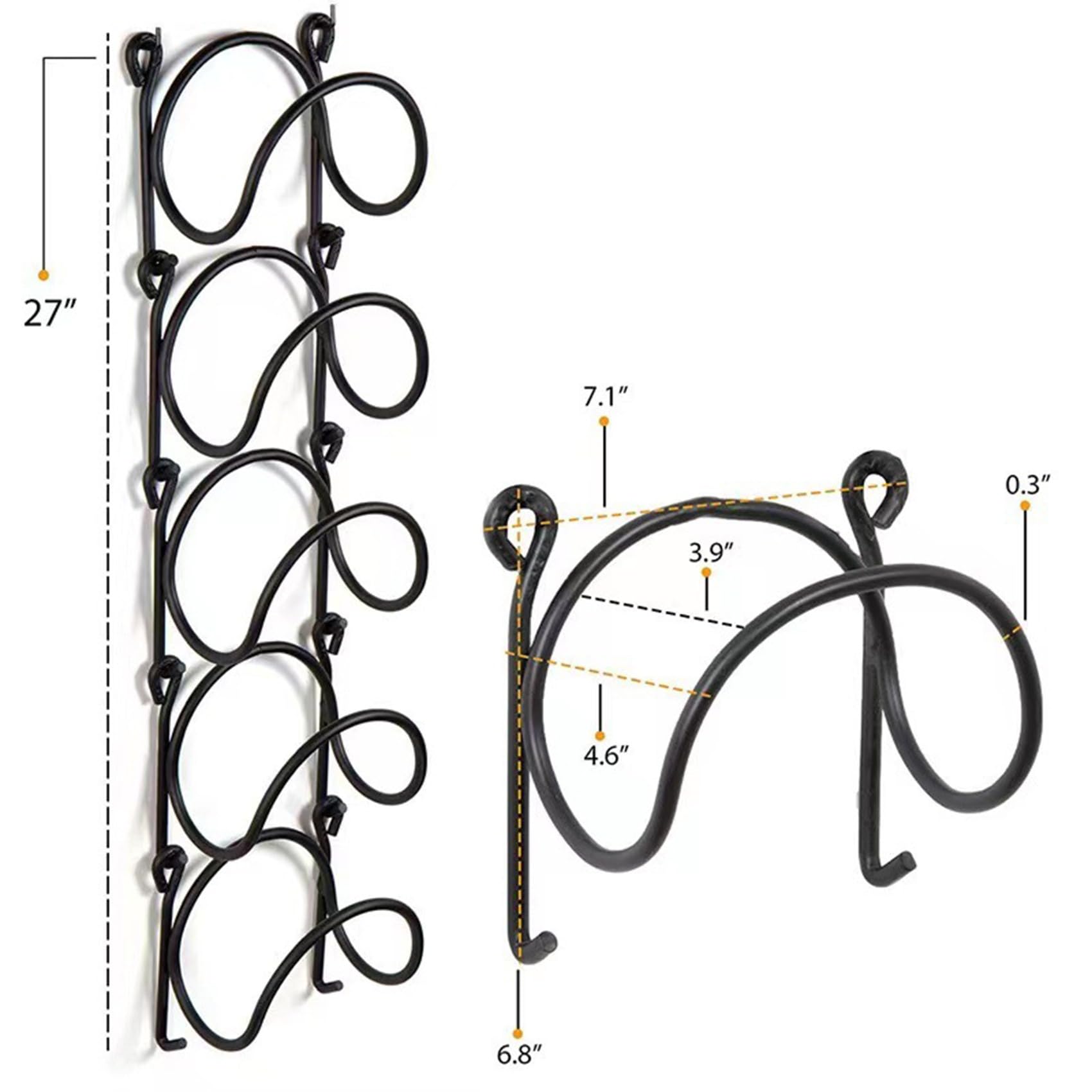 Generic 6.69''X7.09''X3.94'' Towel Racks for Bathroom Wall Mounted Metal Wine Rack with Hooks Towel Shelf Towel Holder for Bath (1, Black), RXZER8990
