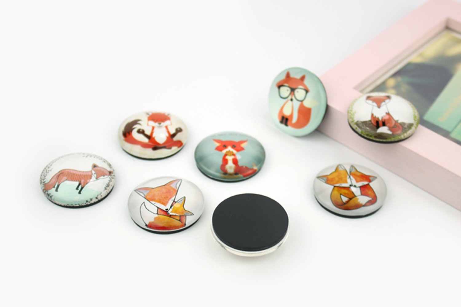 FF Elaine 10 Pcs Fridge Magnets Crystal Glass Housewarming Home Decorations Gift (Fox)