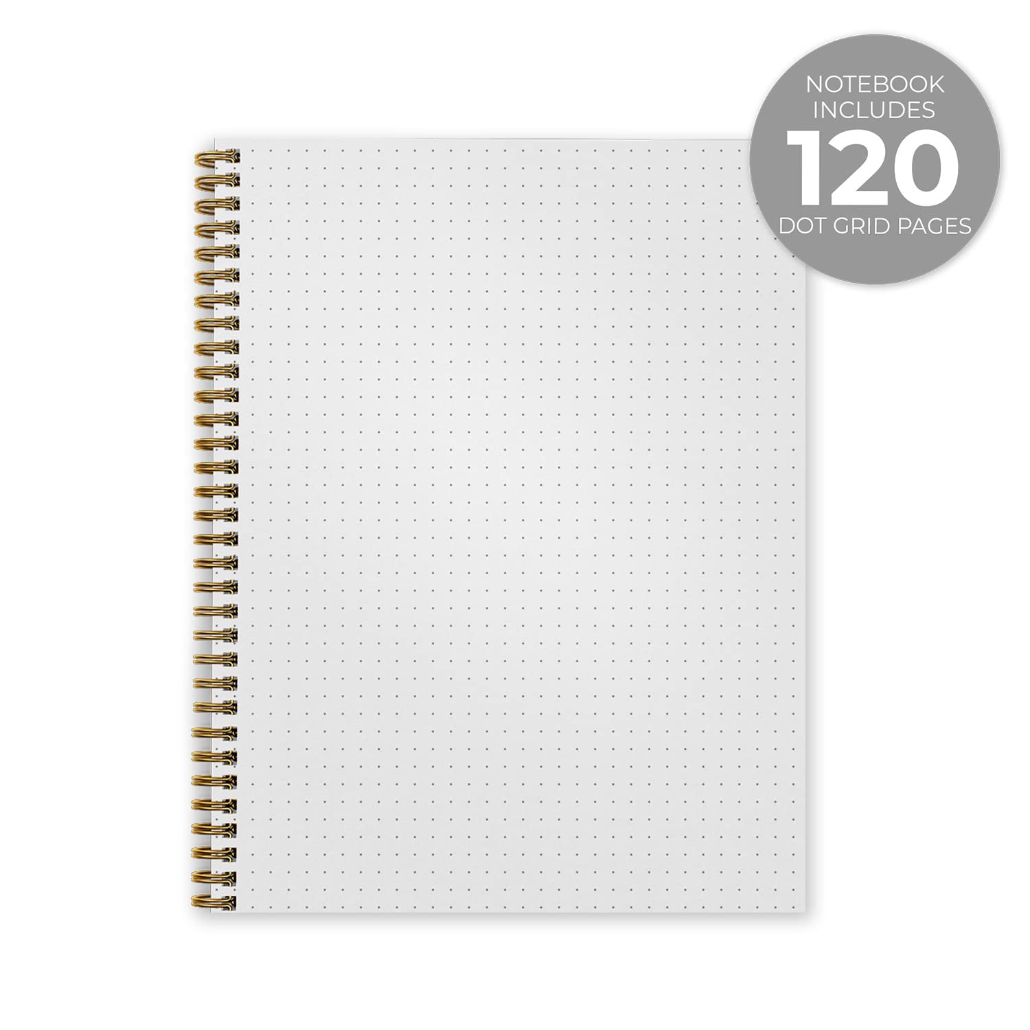 Create Your Future 8.5" x 11" Crystal Ball Spiral Notebook/Journal, 120 Dot Grid Ruled Pages, Durable Twin Loop Gloss Laminated Cover, Gold Wire-o Spiral/Made in the USA