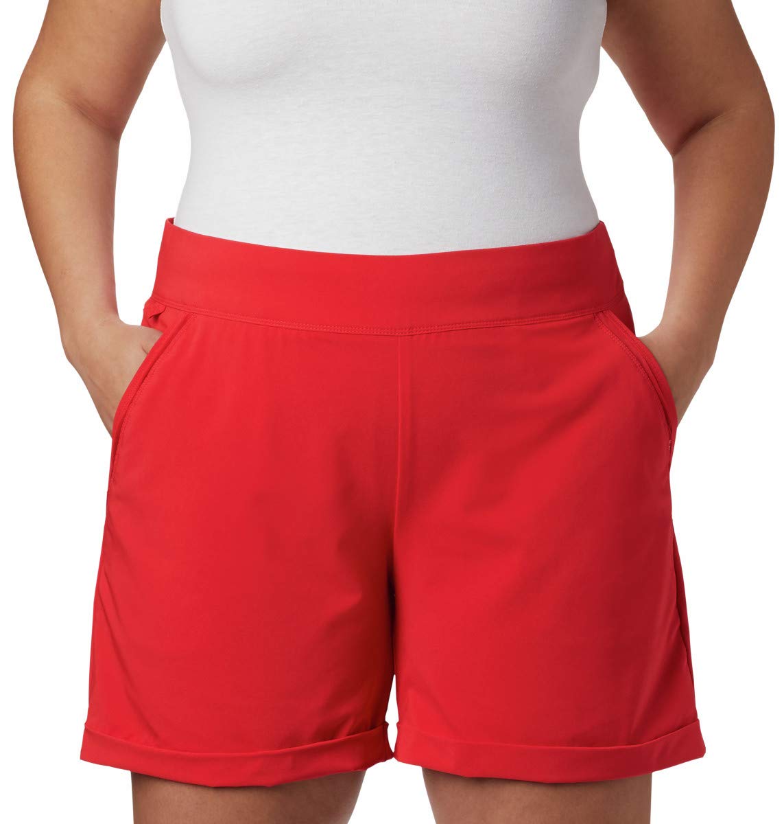 Columbia Women's Slack Water Woven Short, Red Lily, 3X x 8