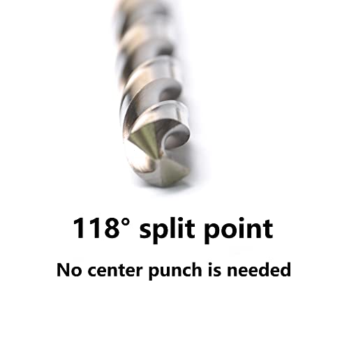 VALYRIANTOOL 3/32" Cobalt Drill Bits(10PCS), M35 High Speed Steel Jobber Length Twist Drill Bit Set for Hardened Metal, Stainless Steel, Cast Iron, Plastic and Wood