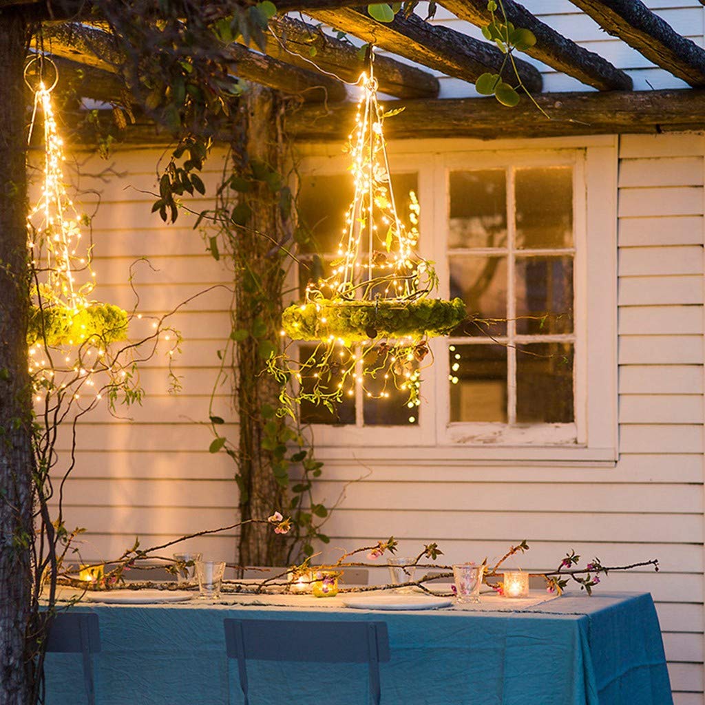 Christmas Tree Lights String Outdoor, 10 Strands LED Twinkle Neon Icicle Lights Fire-Fly Fairy Lights Patio Bush Plants Lighting Decorations, UL Safety (Warm White)