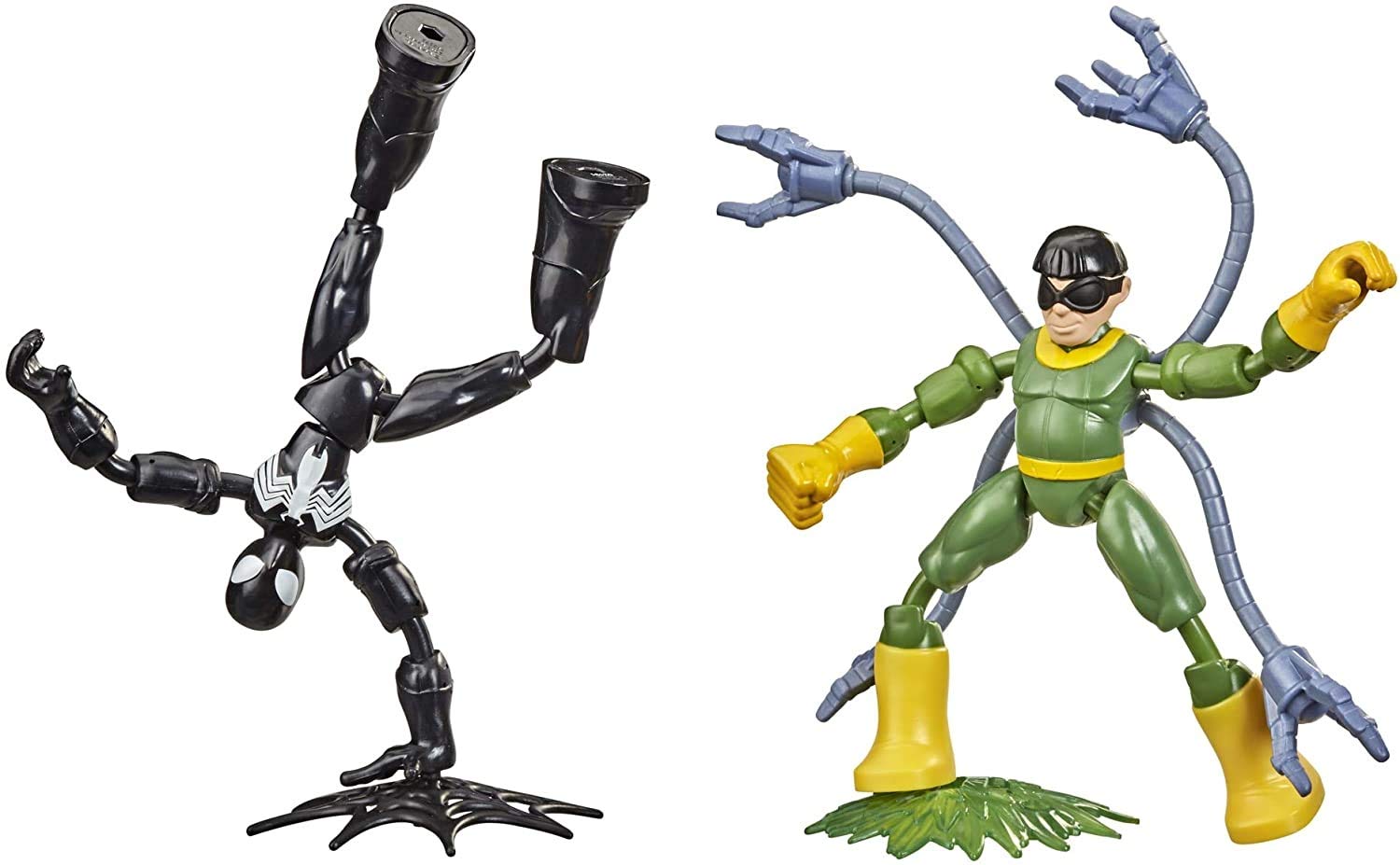 Spider-Man Marvel Bend and Flex Black Suit Vs. Doc Ock Action Figure Toys, 6-inch Flexible Figures, for Kids Ages 4 and Up