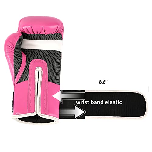 MaxxMMA Pro Style Boxing Gloves for Men & Women, Training Heavy Bag Workout Mitts Muay Thai Sparring Kickboxing Punching Bagwork Fight Gloves (Pink, 10 oz.)