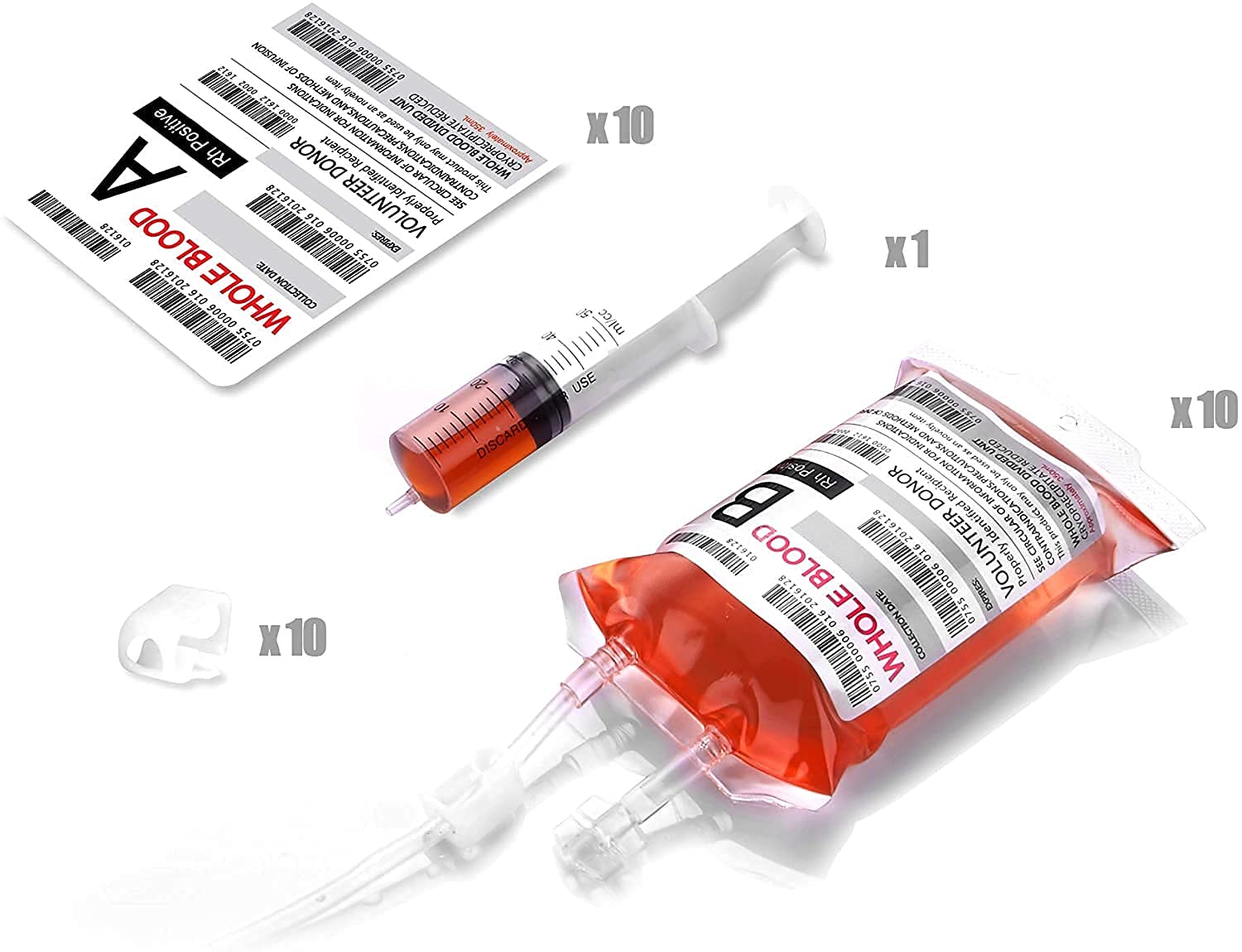 Lightopia Blood Bags for Drinks, LightOpia Set of 10 IV Bags - 11.5 FL OZ, Party Decoration Cups , Halloween/Vampire/Nurse Graduation/Zombie Party Favors