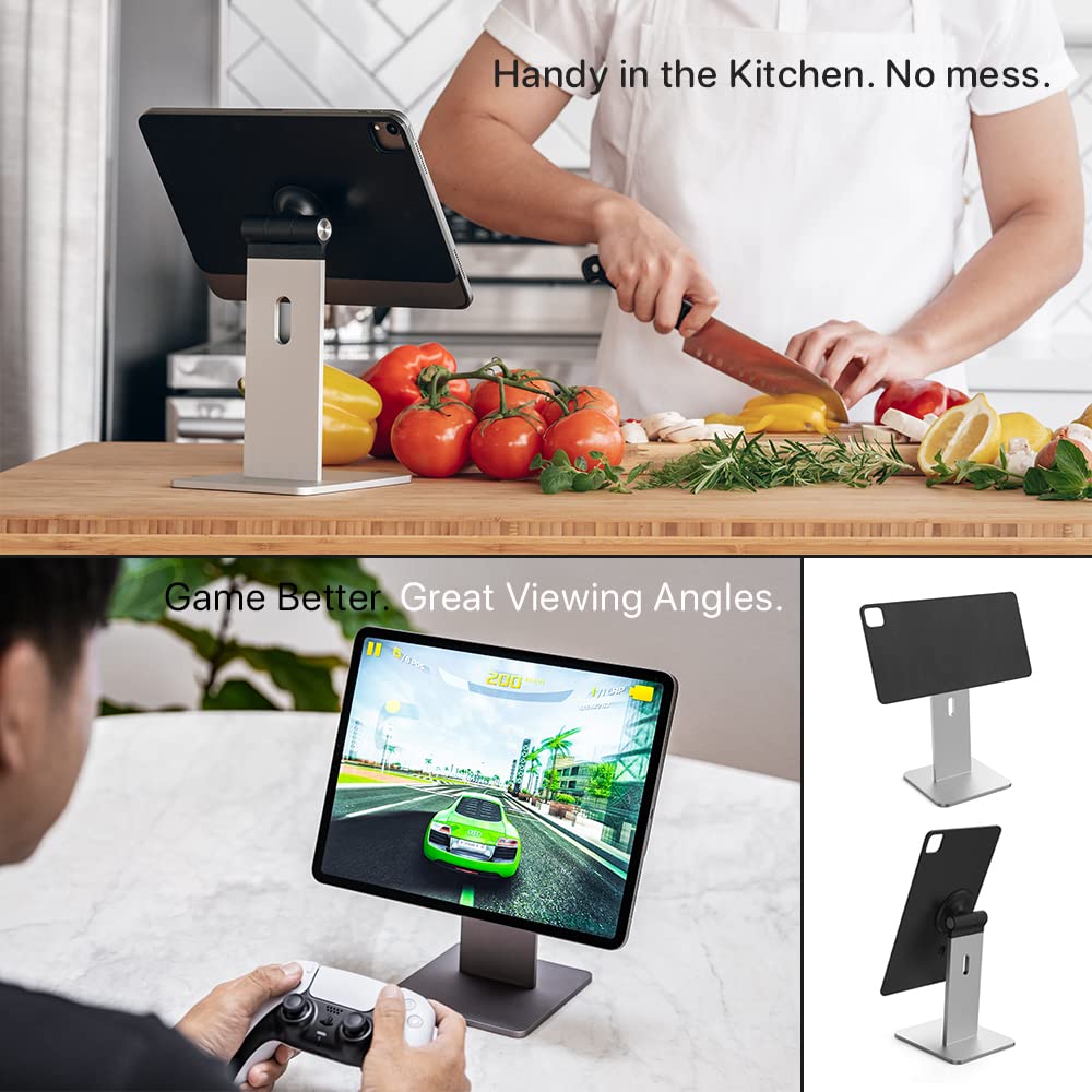 CharJenPro MagFlott V2.0: Magnetic Stand for iPad Pro 12.9", iPad Air 13" M2 (2024). Successful Kickstarter. includes 6β USB C Cable, Stronger Magnets & Hinge, Full 360 Rotate.