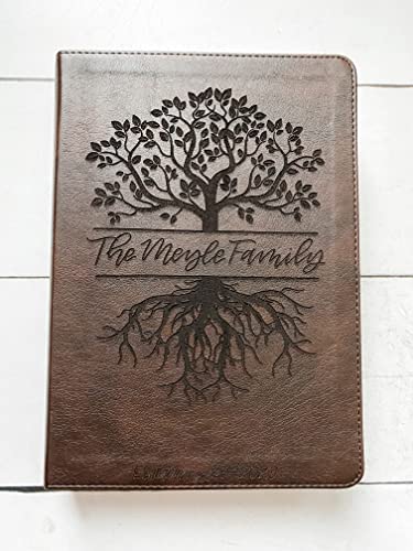Custom Family Name ESV Journaling Bible, Tree Illustration with Personalized Family Name and Date Included in the Custom Design, Makes a Great Personalized Wedding Gift
