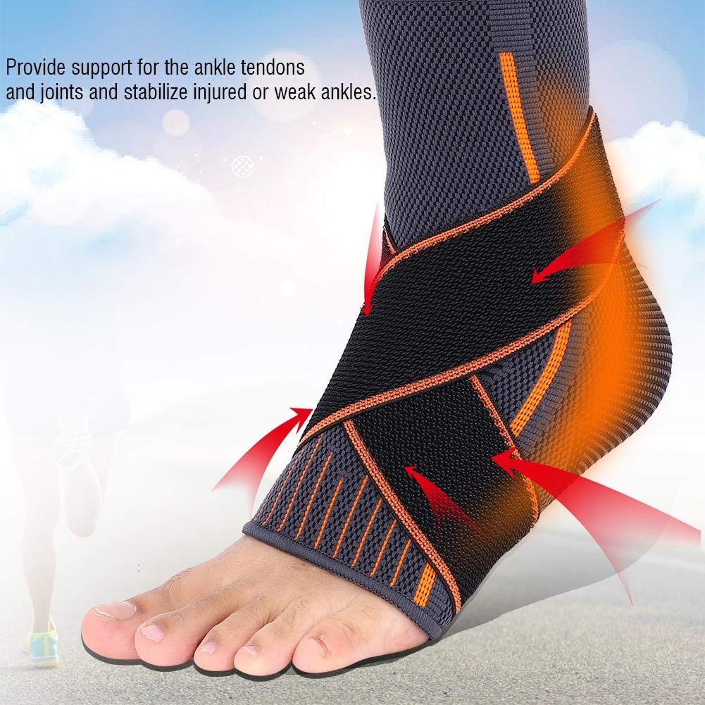 Compression Brace, Elastic Strap Ankle Wrap, Fascitis Pain Injury Recovery for Running for Basketball(Ladies' One Size (S))