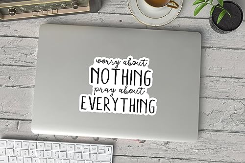 Miraki Pray About Everything Sticker, Christian Sticker, Bible Verse Sticker, Inspirational Sticker, Water Assitant Die-Cut Vinyl Funny Decals for Laptop, Phone, Water Bottles, Kindle Sticker