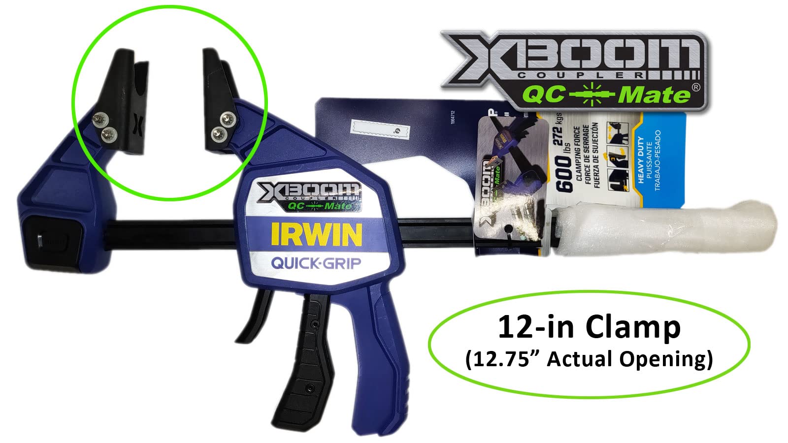 QC-Mate by XBoom Coupler (1/2" & 3/4" Duo-Jaw Set, 12” QC-Mate Clamp)