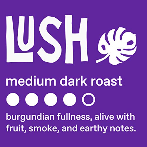 Ethical Bean Fairtrade Organic Coffee, Lush Medium Dark Roast, Whole Bean Coffee (12 Oz Bag), Lush Medium Dark Roast, 0.75 Lb
